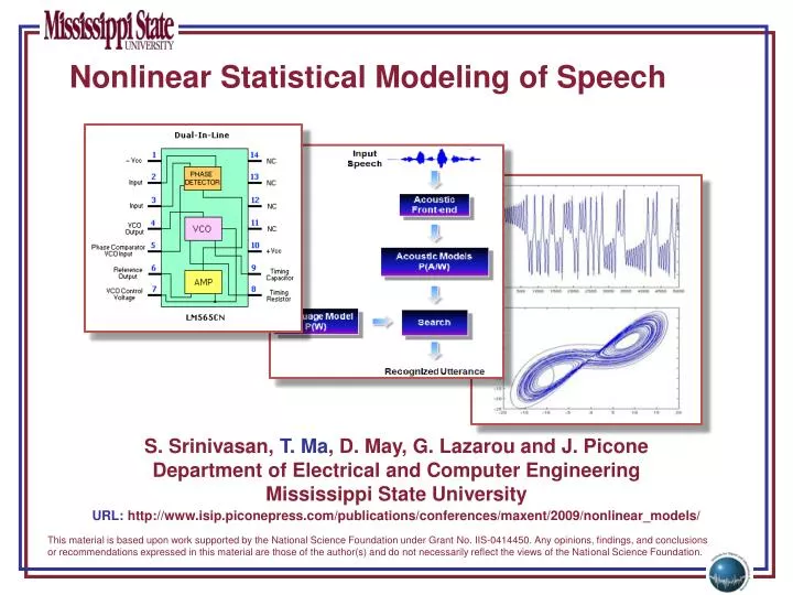 PPT - Nonlinear Statistical Modeling of Speech PowerPoint Presentation - ID:3032796
