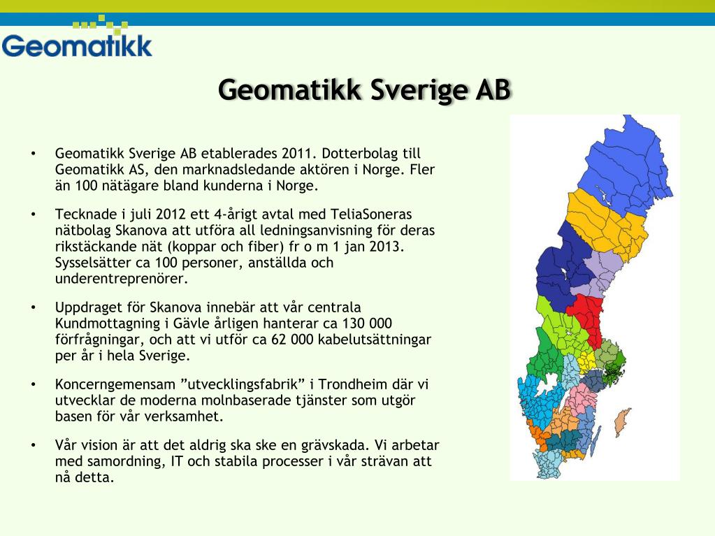 PPT - Geomatikk Sverige AB Rikstäckande ledningsanvisning och ...