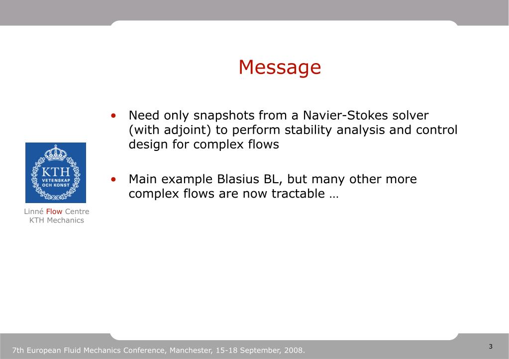 Ppt Flow Control Applied To Transitional Flows Input Output Analysis Model Reduction And 9183