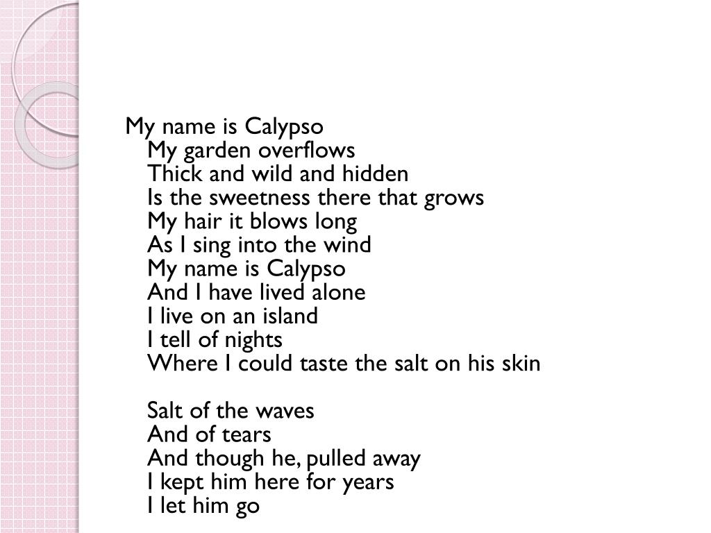 PPT - Day Two: The Odyssey—Calypso, I Am Laertes’s Son and The Lotus ...