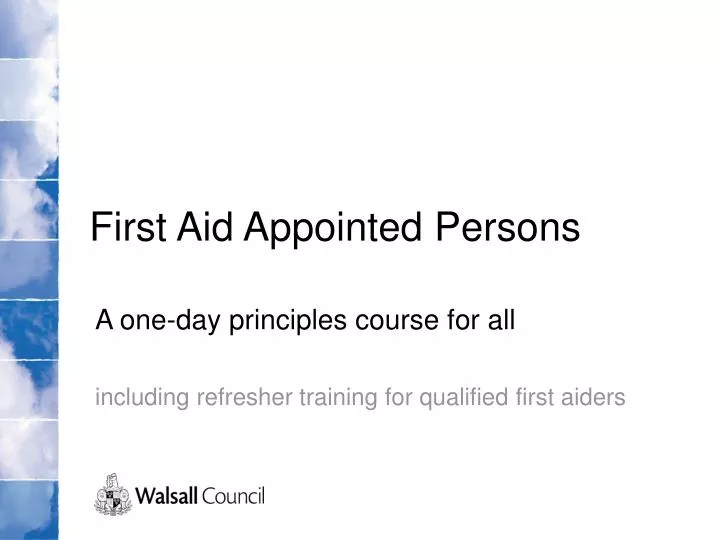 PPT - First Aid Appointed Persons PowerPoint Presentation, free ...