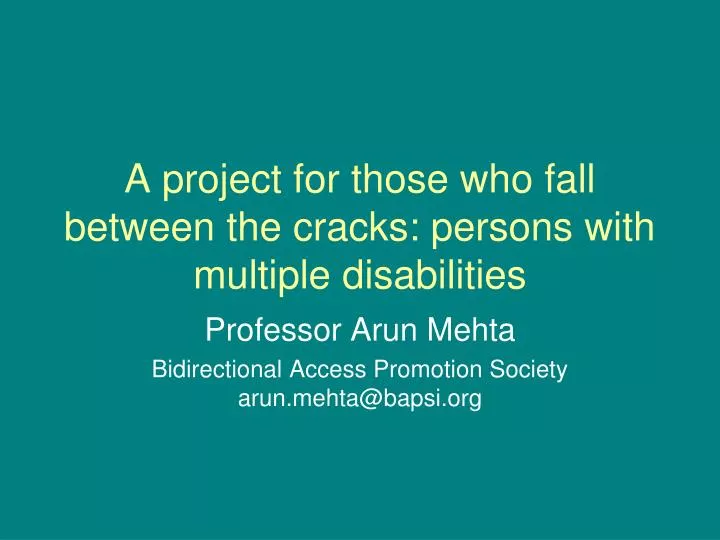 PPT - A project for those who fall between the cracks: persons with ...