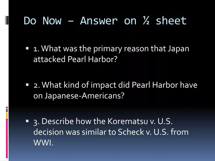 PPT - Do Now – Answer on ½ sheet PowerPoint Presentation, free download ...