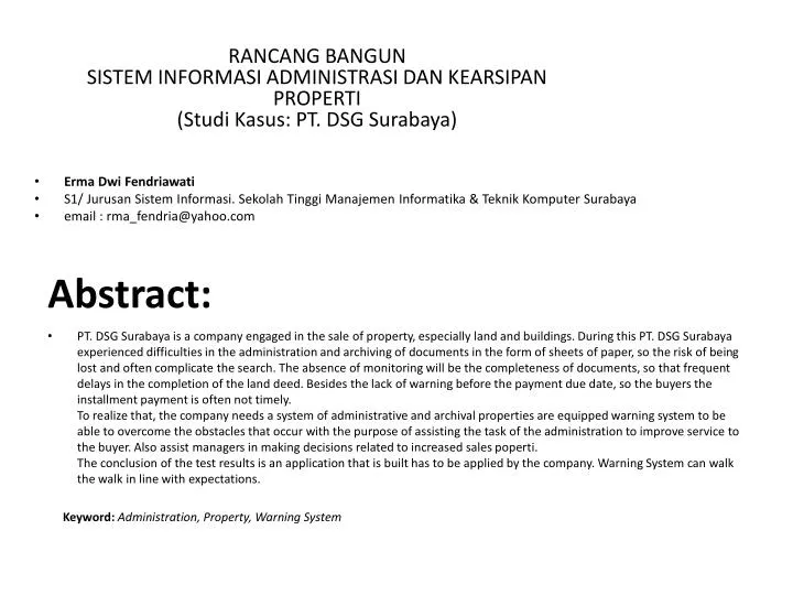 PPT - Abstract : PowerPoint Presentation, free download - ID:3036570