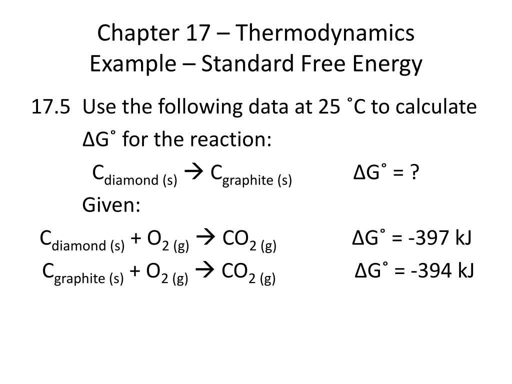 PPT - Chemistry 142 Chapter 17: Free Energy and Thermodynamics ...