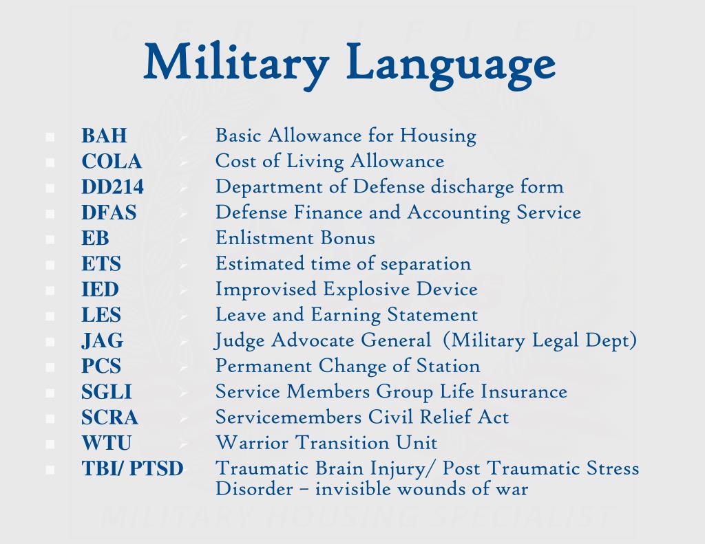 PPT - Military Certified Housing Specialist Course PowerPoint ...