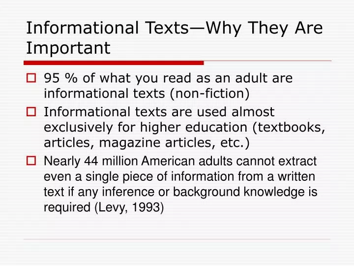 PPT - Informational Texts—Why They Are Important PowerPoint ...
