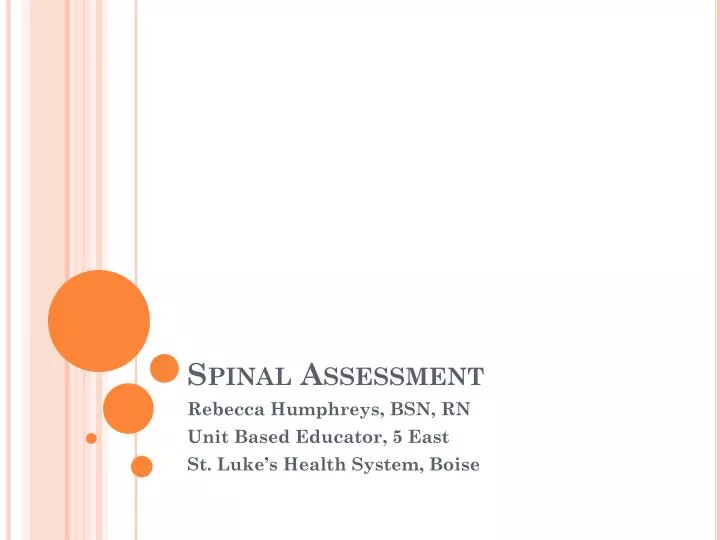 PPT - Spinal Assessment PowerPoint Presentation, free download - ID:3037720