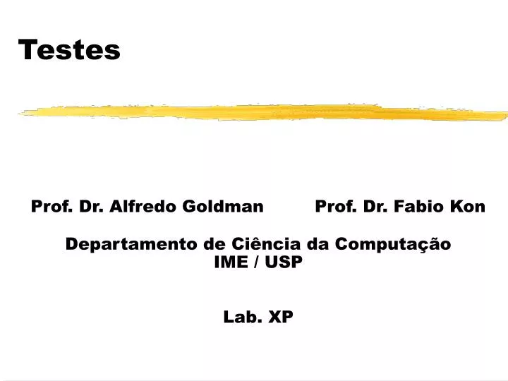 PPT - Testes PowerPoint Presentation, free download - ID:3038055