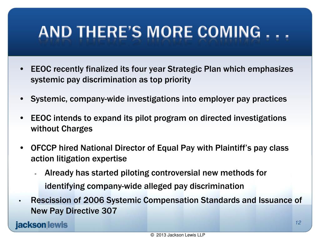 PPT - Your Compensation Systems Under the Microscope: EEOC & OFCCP ...