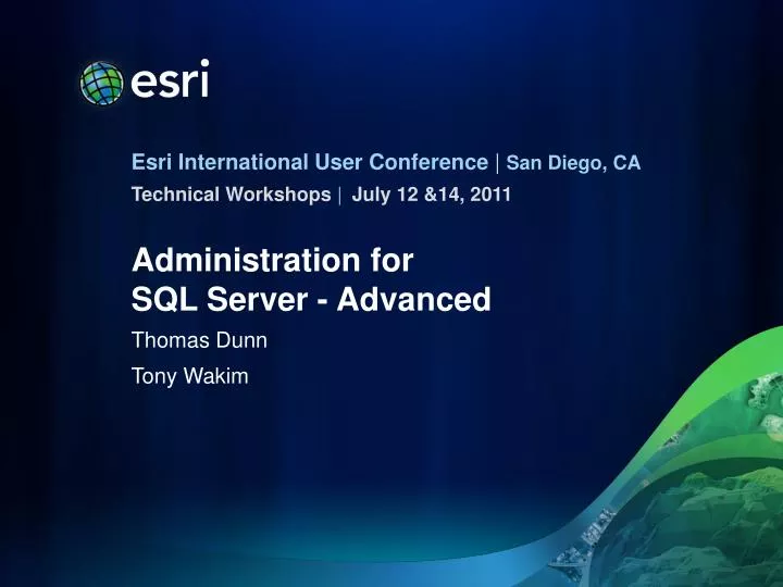 PPT - Administration for SQL Server - Advanced PowerPoint Presentation ...