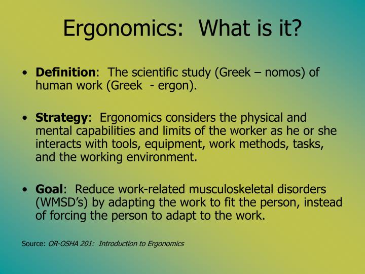 PPT - Workplace Ergonomics: Understanding and Preventing ...