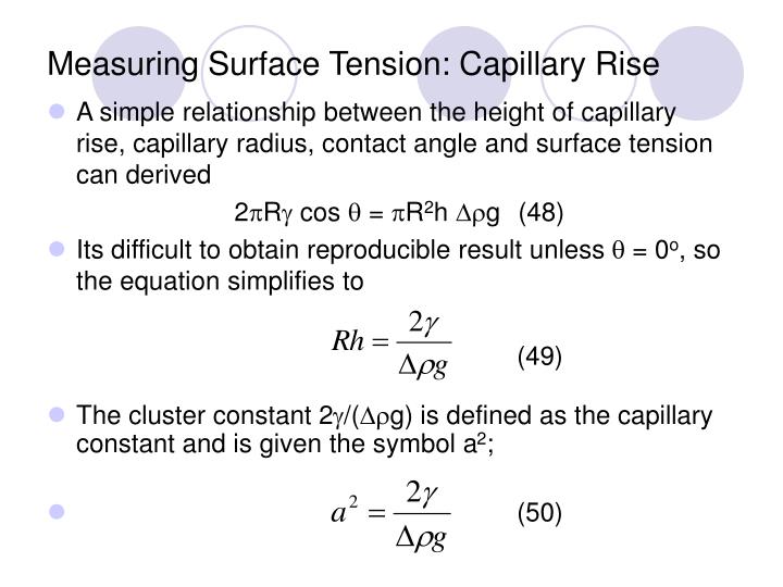 PPT - THE SURFACE TENSION OF PURE SUBSTANCES PowerPoint Presentation ...