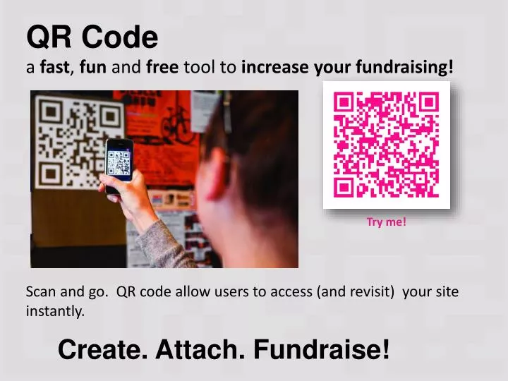 PPT - QR Code a fast , fun and free tool to increase your fundraising ...