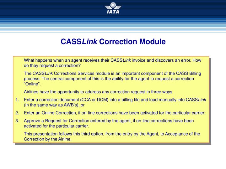 PPT - IATA CASS PowerPoint Presentation - ID:3039810