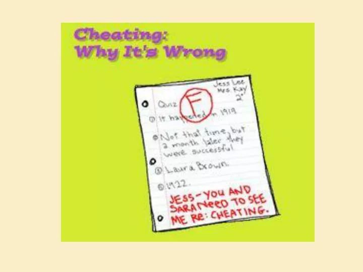PPT - Cheating can get you in serious trouble Cheating is unfair to you ...