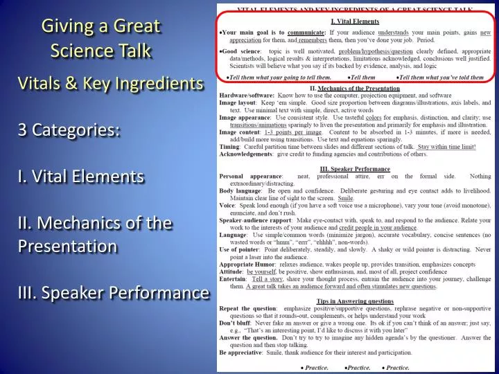 PPT - Giving a Great Science Talk PowerPoint Presentation, free ...