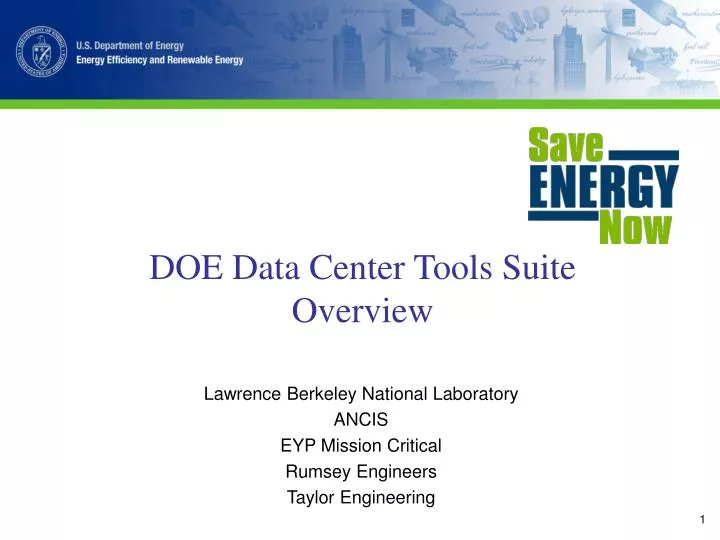 PPT - DOE Data Center Tools Suite Overview PowerPoint Presentation ...