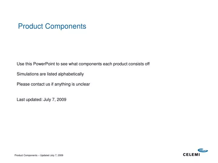 PPT - Product Components PowerPoint Presentation, free download - ID ...