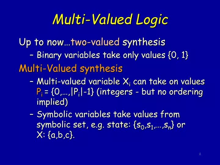 PPT - Multi-Valued Logic PowerPoint Presentation, free download - ID ...