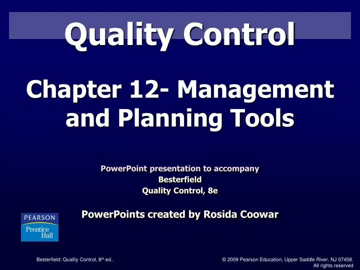 PPT - PowerPoint presentation to accompany Besterfield Quality Control ...