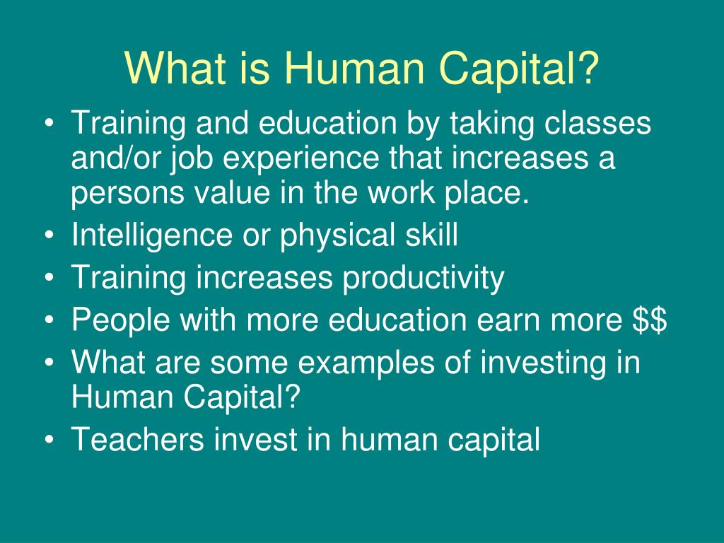 PPT - Human Capital and Capital Goods PowerPoint Presentation, free ...