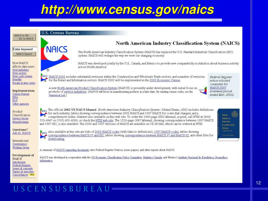 PPT - The North American Industry Classification System (NAICS ...