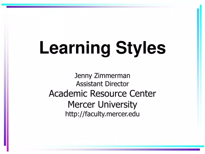 PPT - Learning Styles PowerPoint Presentation, free download - ID:3043352