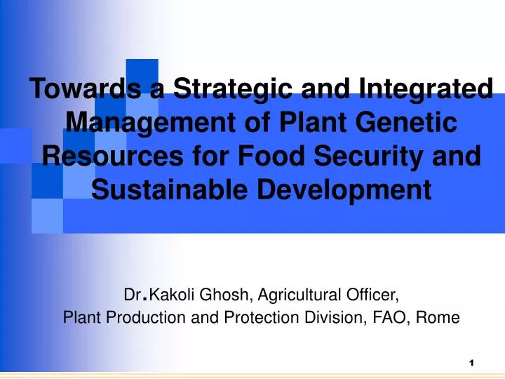 PPT - CONSERVATION OF PLANT GENETIC RESOURCES PowerPoint Presentation ...