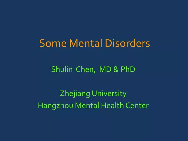 PPT - Some Mental Disorders PowerPoint Presentation, free download - ID ...