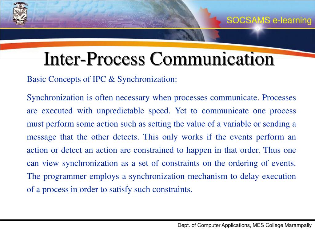 Ppt Interprocess Communication And Synchronization Powerpoint