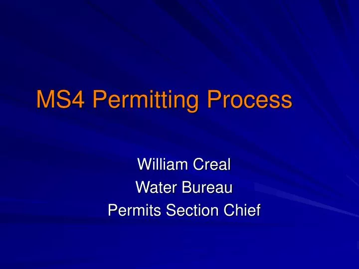 PPT - MS4 Permitting Process PowerPoint Presentation, free download ...