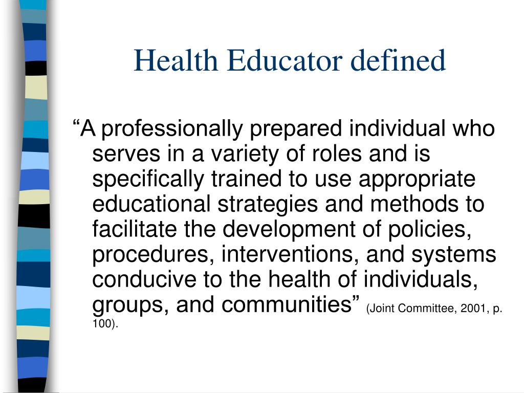PPT - Health Education, Health Promotion, Health Educators, and Program ...