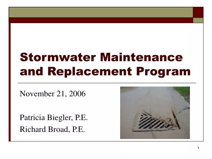PPT - Stormwater Maintenance and Replacement Program PowerPoint ...