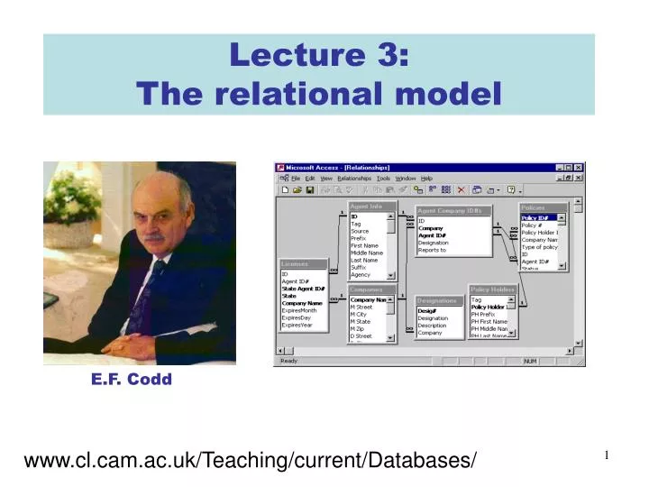 PPT - Lecture 3: The relational model PowerPoint Presentation, free ...