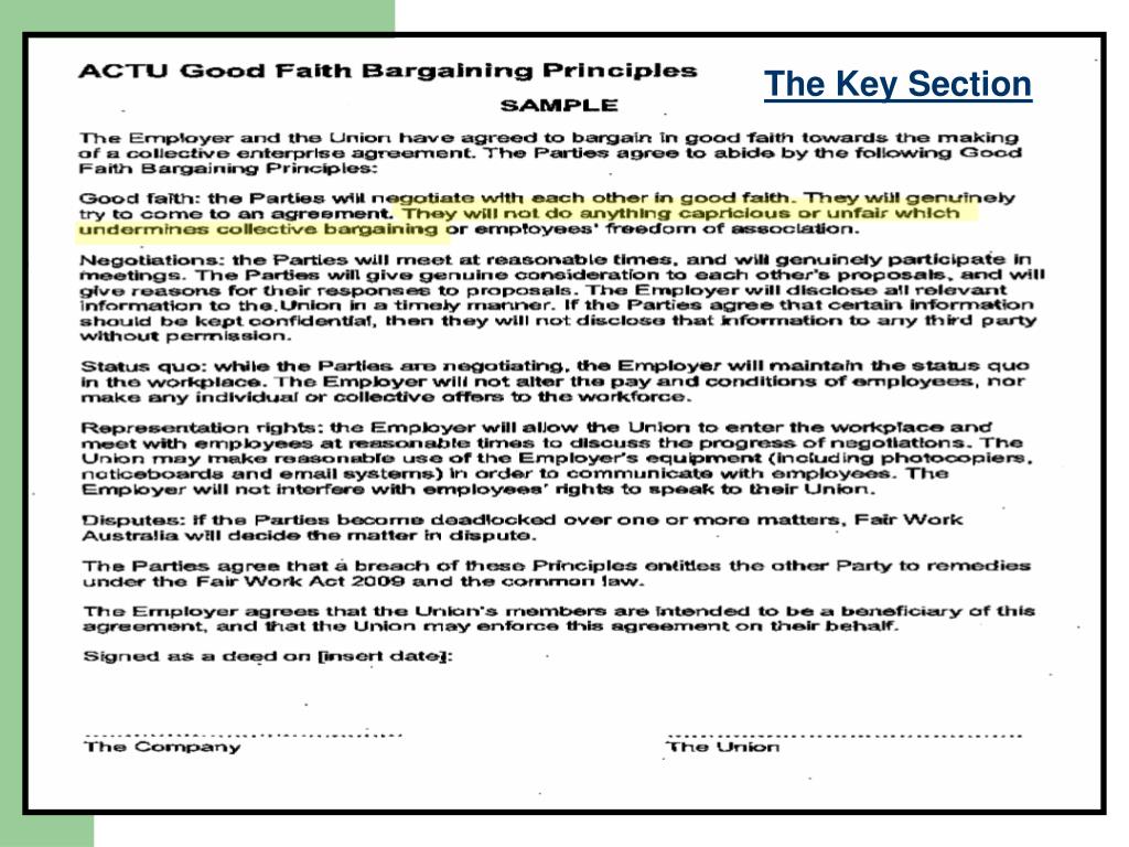 PPT - Understanding Good Faith Bargaining: Insights from the Workforce ...