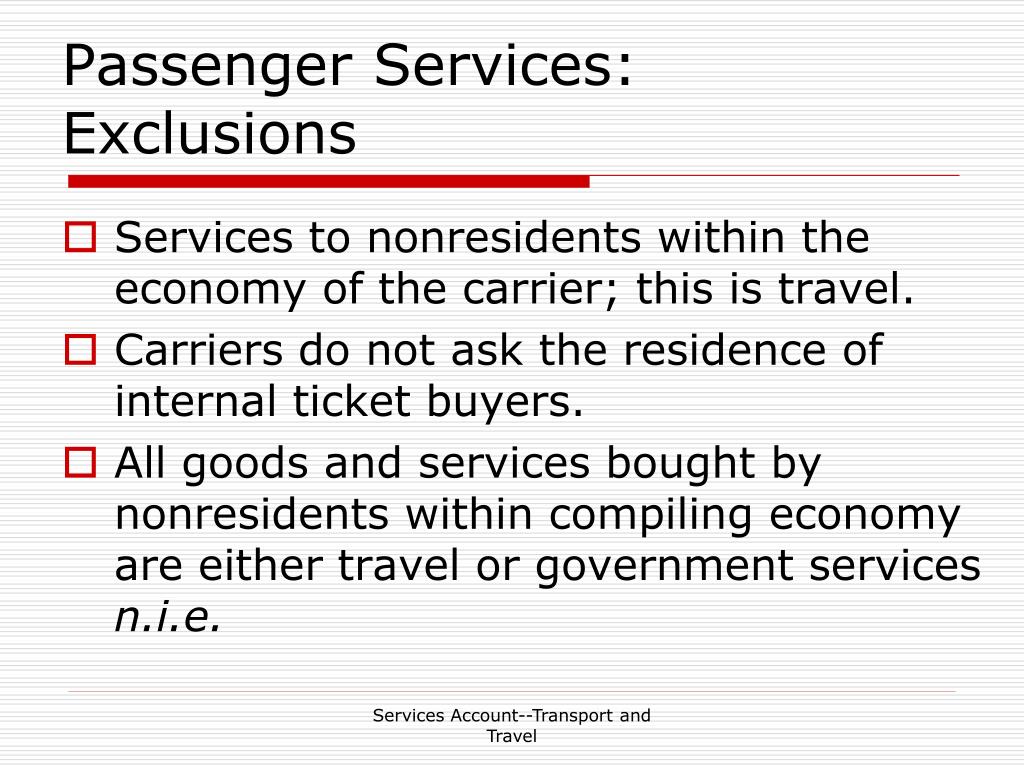 PPT - Services Account: Treatment of Transport and Travel PowerPoint ...