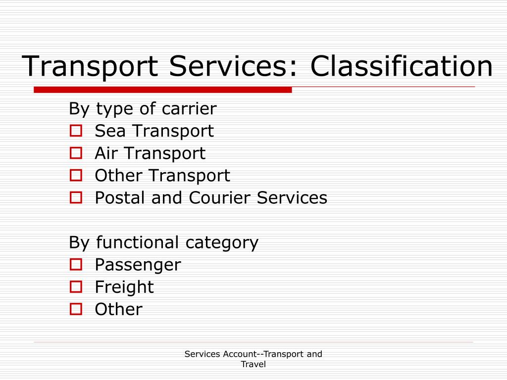 PPT - Services Account: Treatment of Transport and Travel PowerPoint ...