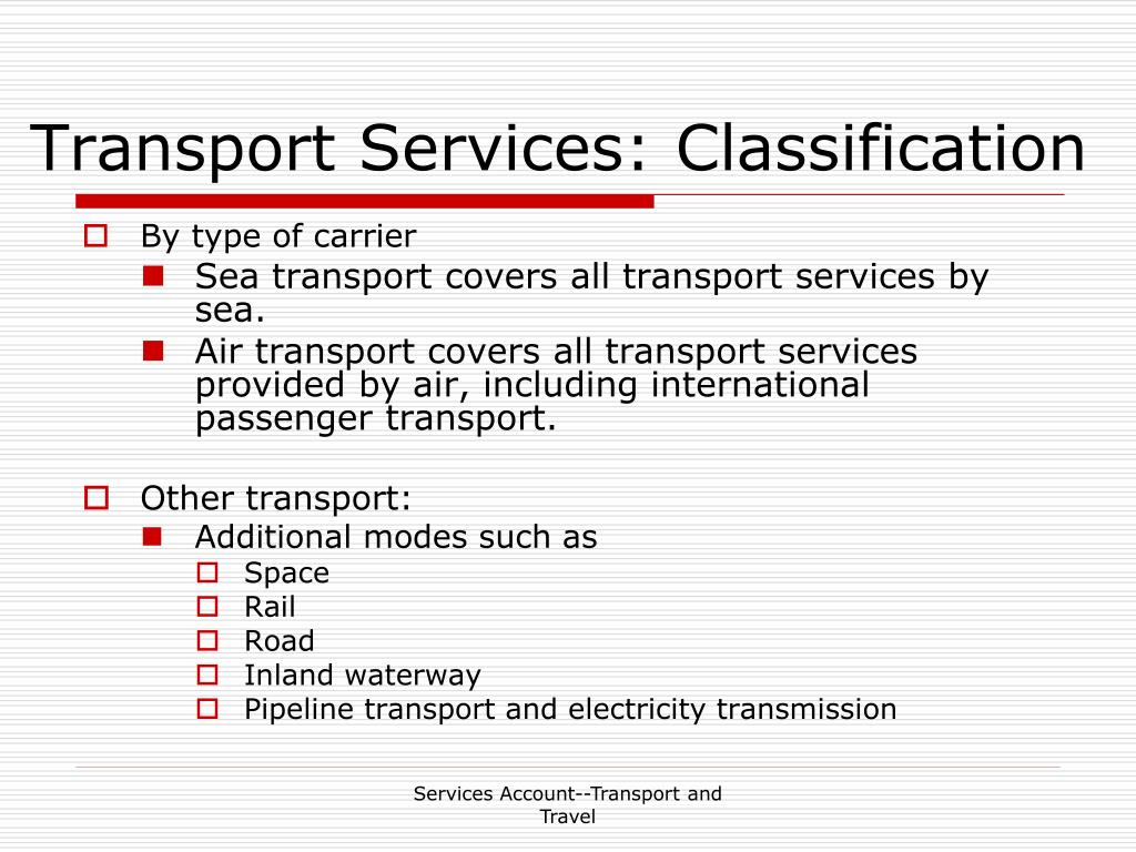 PPT - Services Account: Treatment of Transport and Travel PowerPoint ...