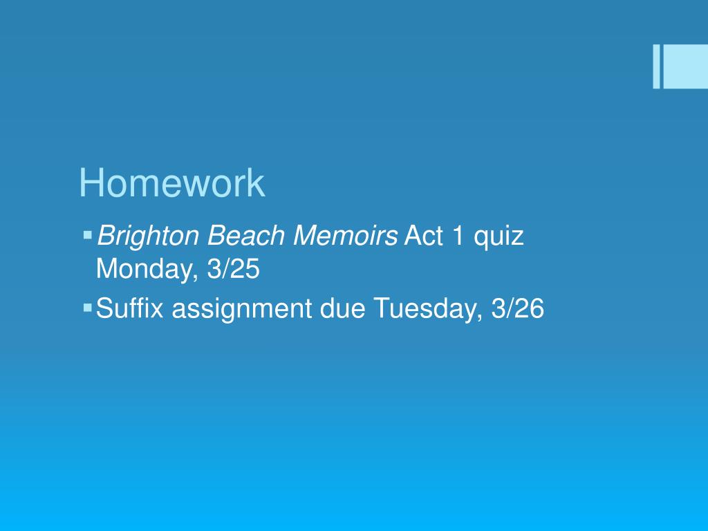 PPT - Brighton Beach Memoirs: Finishing Act 1 PowerPoint Presentation ...