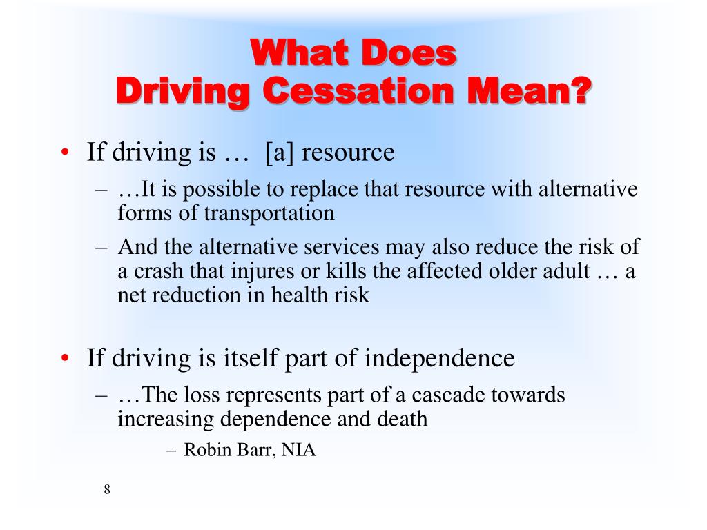 PPT - The Impact of Driving Cessation on Social and Economic Factors in ...
