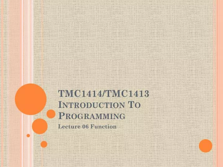 PPT - TMC1414/TMC1413 Introduction To Programming PowerPoint ...