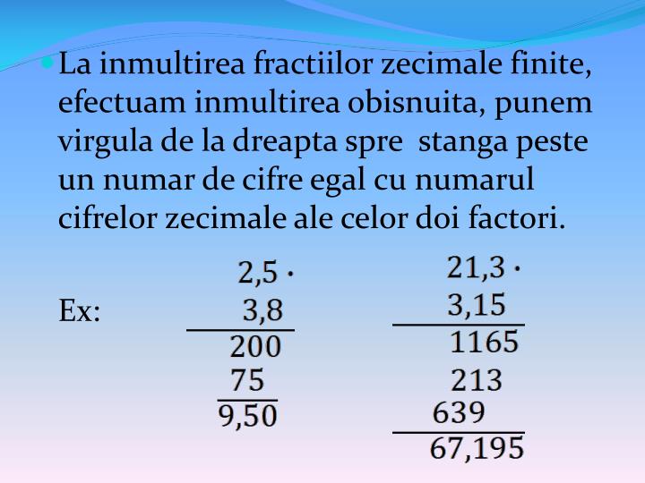 PPT - OPERATII CU FRACTII ZECIMALE FINITE PowerPoint Presentation - ID ...