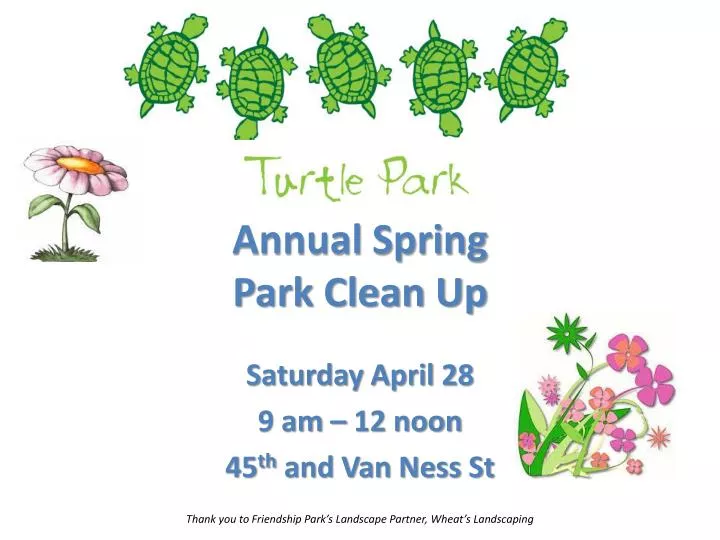 PPT - Annual Spring Park Clean Up PowerPoint Presentation, free ...