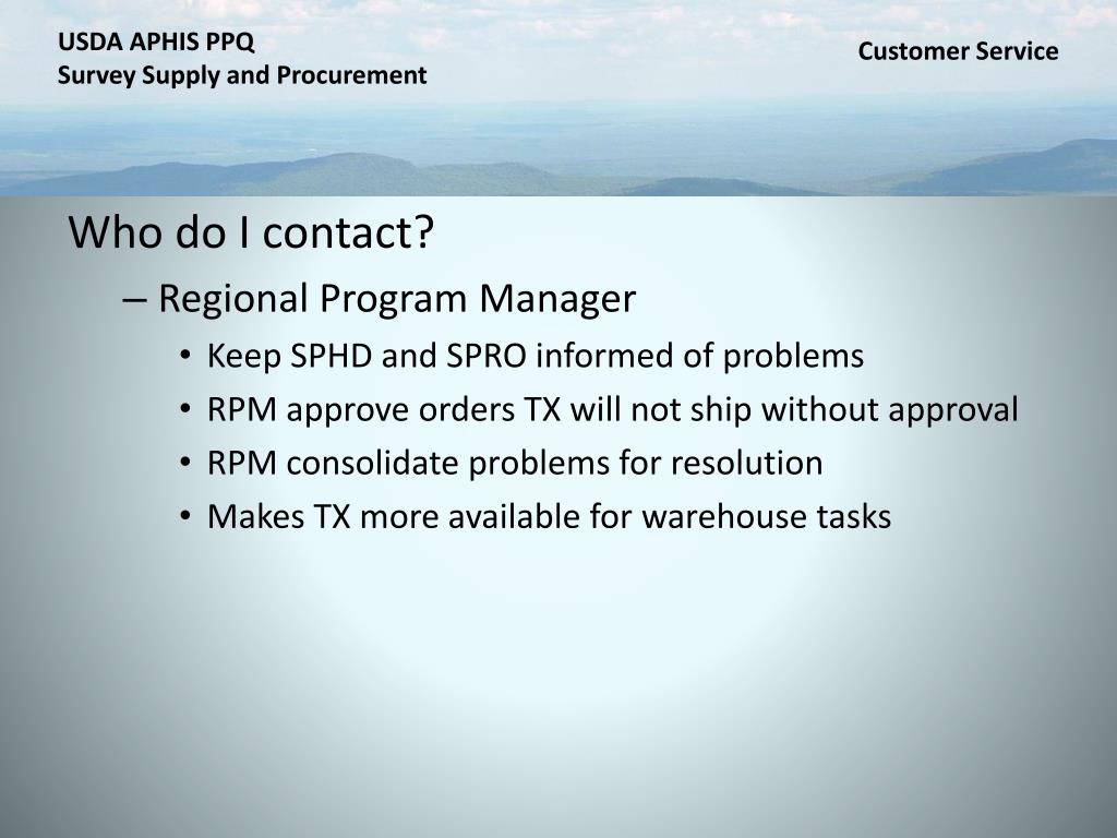 PPT - USDA - APHIS - PPQ Survey Supply and Procurement - SSP PowerPoint ...