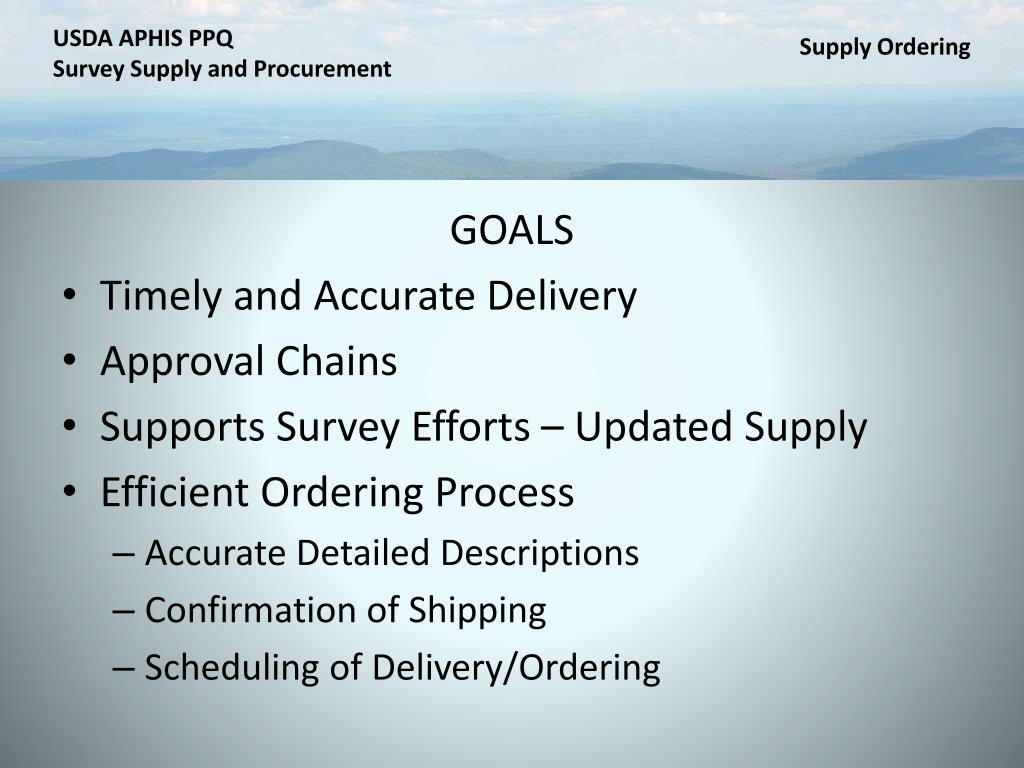 PPT - USDA - APHIS - PPQ Survey Supply and Procurement - SSP PowerPoint ...
