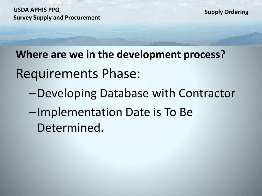 PPT - USDA - APHIS - PPQ Survey Supply and Procurement - SSP PowerPoint ...