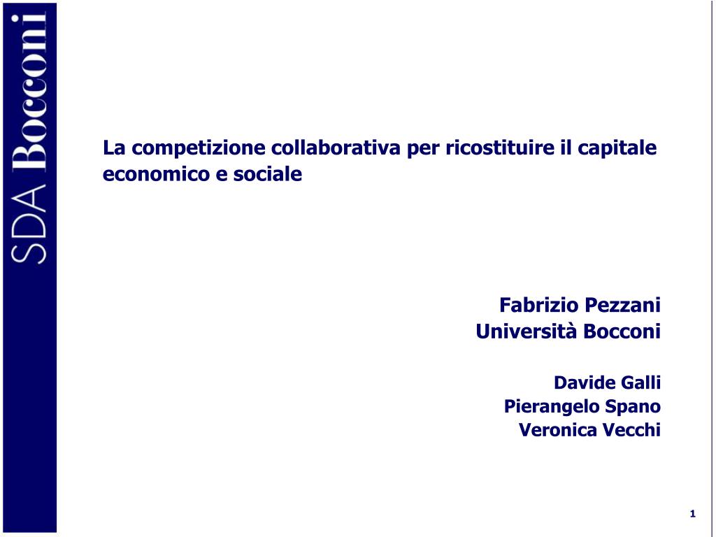 PPT - La competizione collaborativa per ricostituire il capitale ...