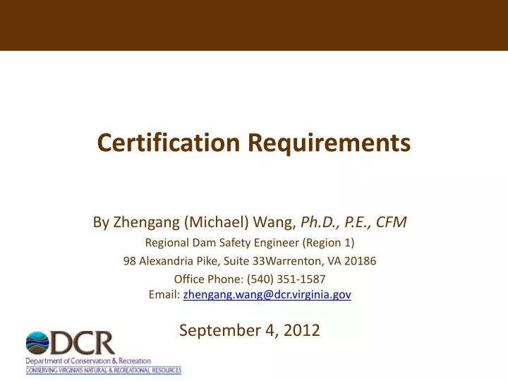 PPT - Certification Requirements PowerPoint Presentation, free download ...