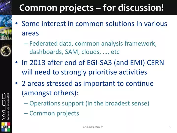 PPT - Common projects – for discussion! PowerPoint Presentation, free ...